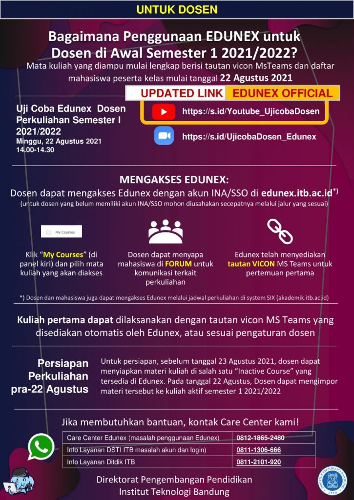 Bagaimana Penggunaan EDUNEX untuk Dosen di Awal Semester 1 2021/2022 ...